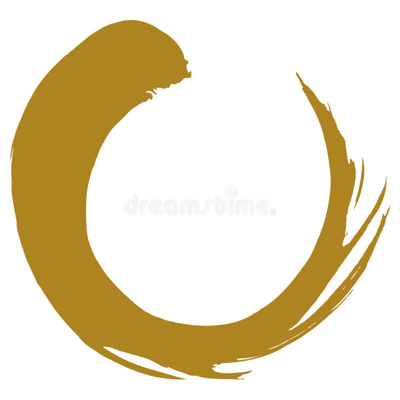 Gold Zen Golden Circle Brush Stroke Art Vector Stock Vector ...