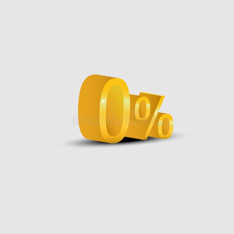 Gold zero percent stock illustration. Illustration of shine - 89489456