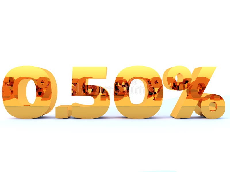 Gold Zero Point Two Five Percent or 0.25 with Self Reflection Stock ...