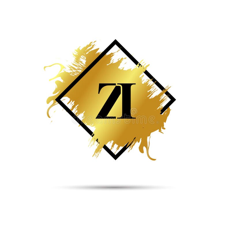 Gold ZI Logo Symbol Vector Art Design Stock Illustration - Illustration ...