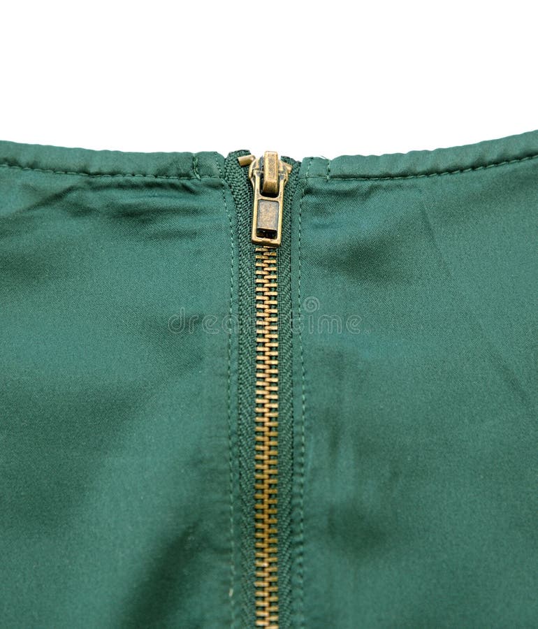 Gold Zipper on Green Silk Cloth Stock Photo - Image of zipper, gold ...