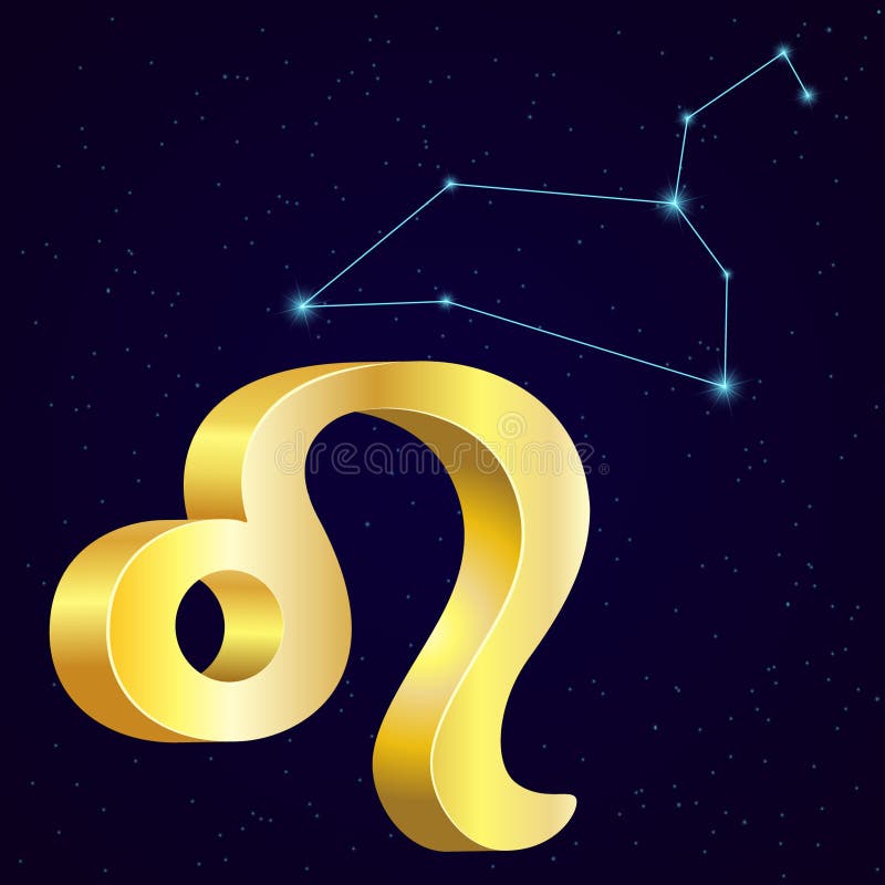 Gold zodiac leo stock vector. Illustration of sign, vector - 69237810