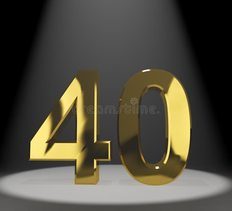 Gold40. Oder Vierzig Zahl 3d Stock Abbildung - Illustration von gold ...