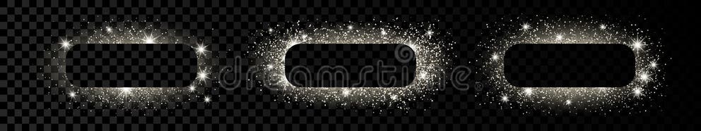 Set of Three Silver Rounded Rectangle Frames Stock Vector ...