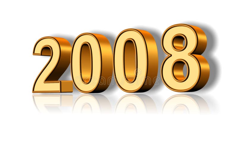 Golden 2008 Text stock illustration. Illustration of golden - 3966825