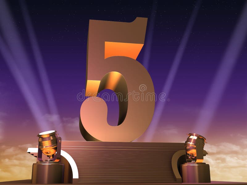 Golden 5 stock illustration. Illustration of shape, honor - 15435067