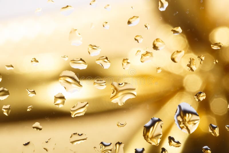 Golden Abstract Background with Water Drops Stock Image - Image of ...