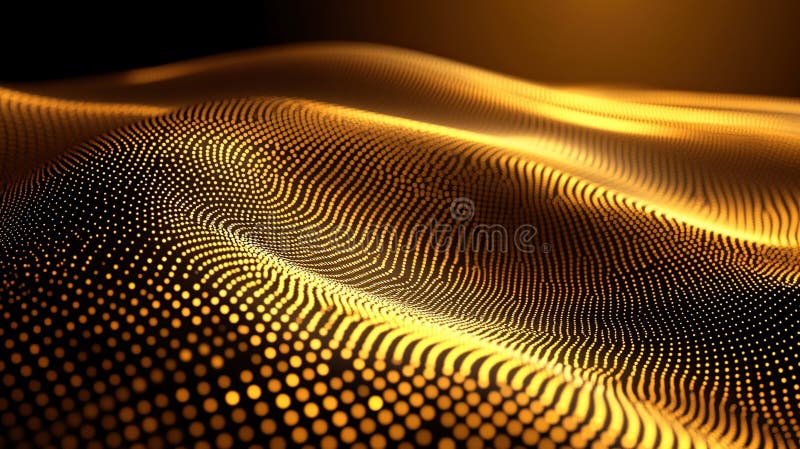 Golden Abstract Digital Wave Pattern Stock Illustration - Illustration ...