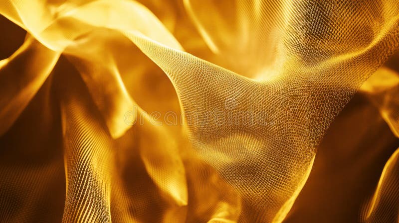 Golden Abstract Fabric Pattern with Intricate Texture and Dynamic Folds ...