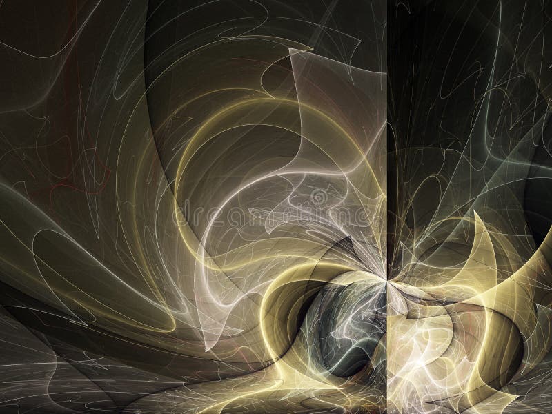Golden Abstract Fractal Lightning Stock Illustration - Illustration of ...