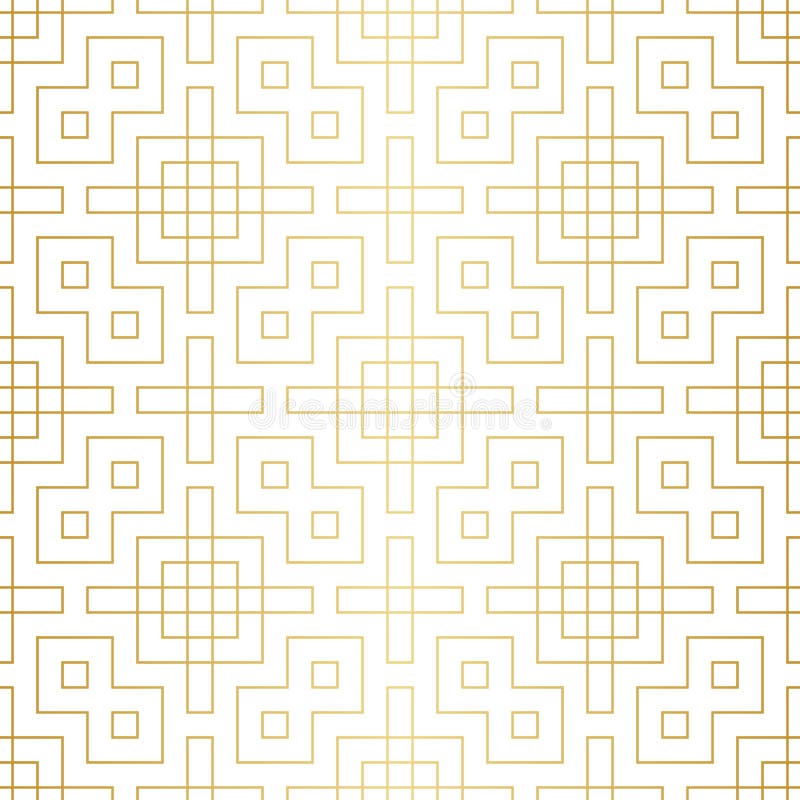 Golden Abstract Geometric Pattern with Rhombus and Squares Vector ...