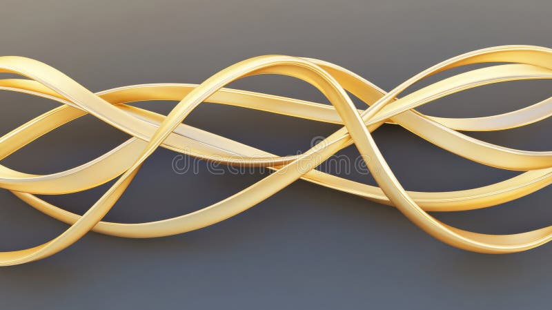 Golden Abstract Infinity Loop: Interwoven Metallic Design Symbolizing ...