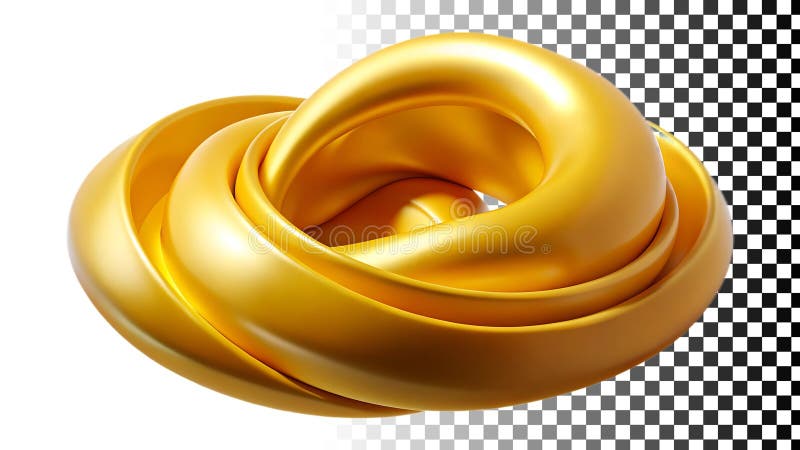 Golden Abstract Knot Shape, Elegant Metallic Design Element for Luxury ...