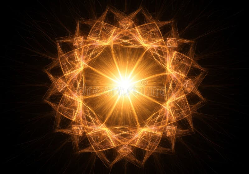 Golden Abstract Light Burst Pattern Background Stock Illustration ...