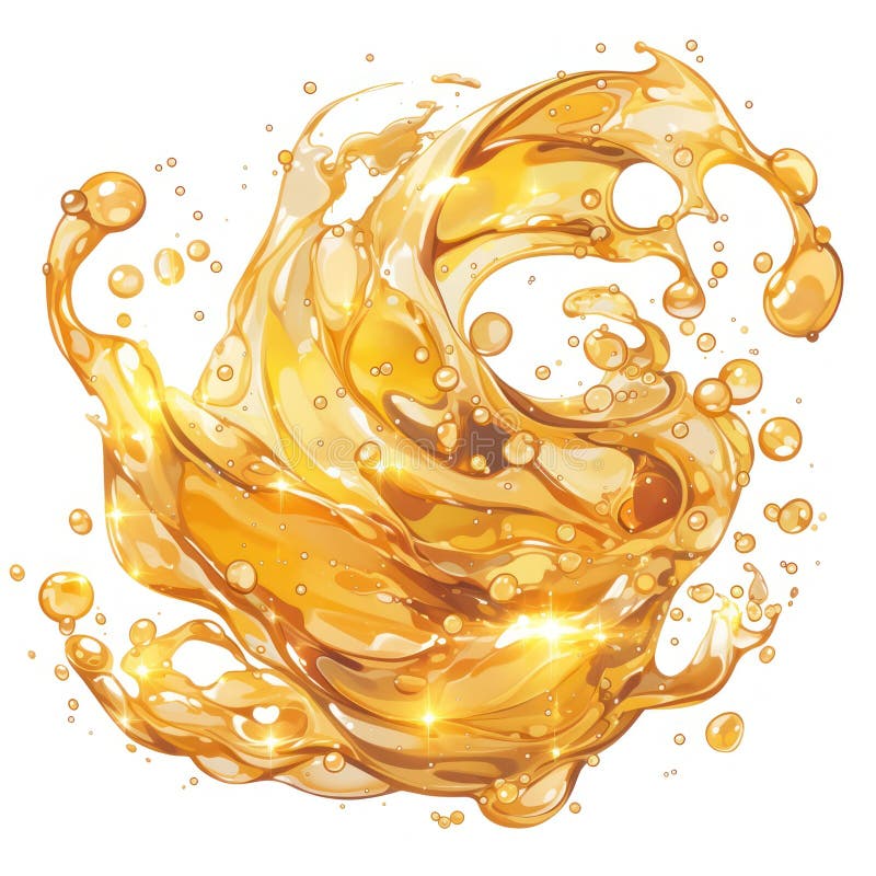 Golden Abstract Liquid Splash with Sparkling Highlights Captured ...