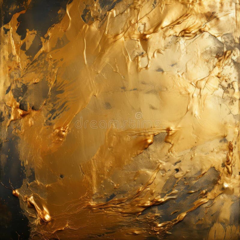 Golden Abstract, Metallic Texture and Artistic Touch, Fluid Gold ...