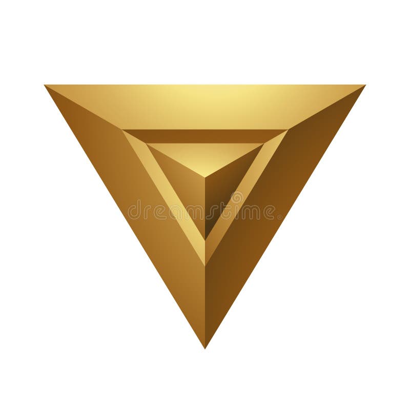 Golden Abstract Pyramid on White Background Stock Vector - Illustration ...