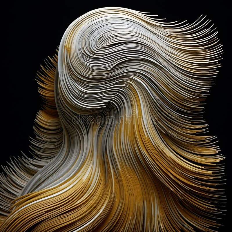 Abstract Woman S Hair with Curls: Realistic Anamorphic Art in Dark ...