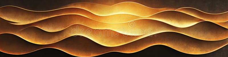 Golden Abstract Smooth, Undulating Metallic Surface with Bold ...