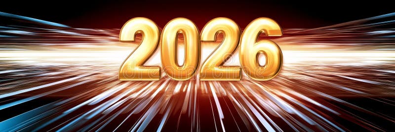 Golden 2026 on an Abstract Speed Light Background, Symbolizing Fast ...
