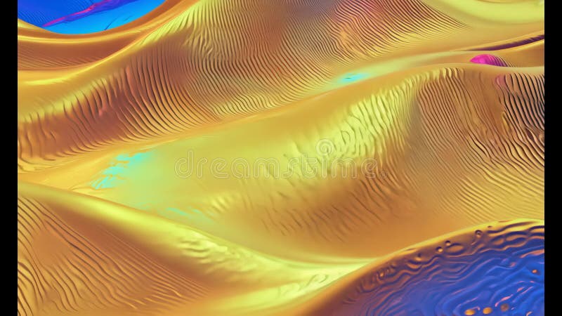 Golden Abstract Waves with Drops Create a Dynamic and Luxurious Visual ...