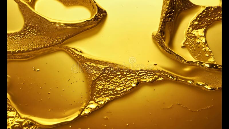 Golden Abstract Waves with Drops Create a Dynamic and Luxurious Visual ...