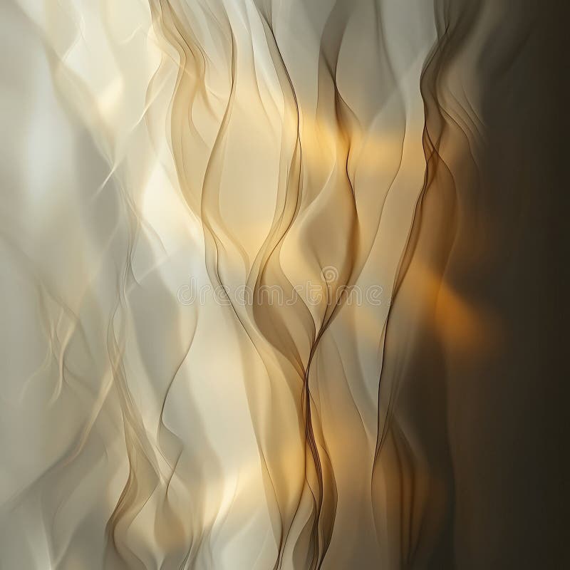 Golden Abstract Waves with Subtle Glow Stock Illustration ...