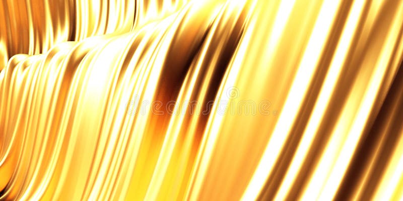 Golden Abstract Wavy Liquid Background Stock Illustration ...
