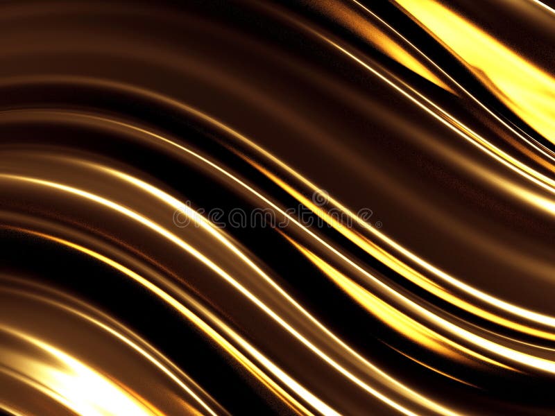 Golden Abstract Wavy Liquid Background Stock Illustration ...