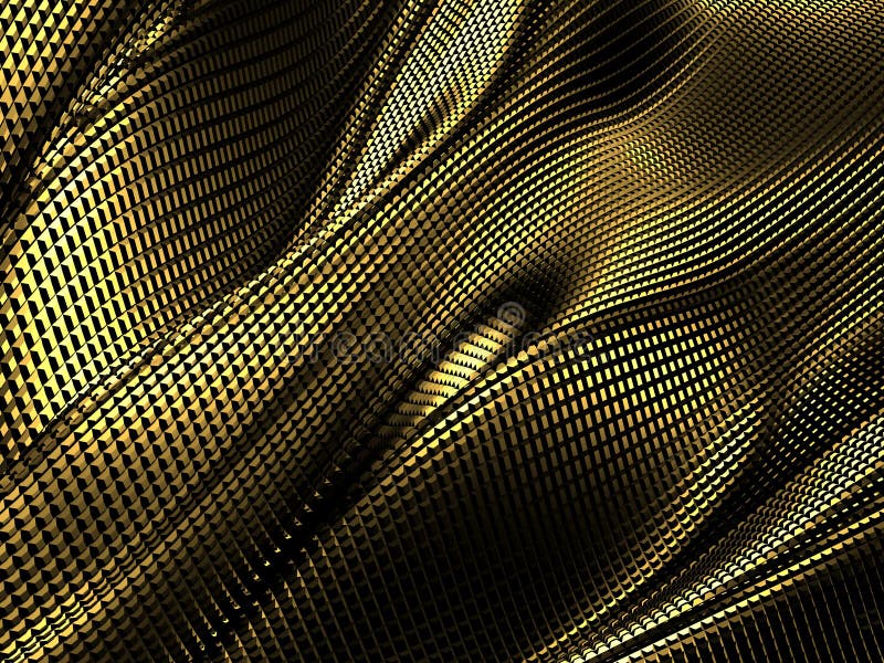 Golden Abstract Wavy Liquid Background Stock Illustration ...