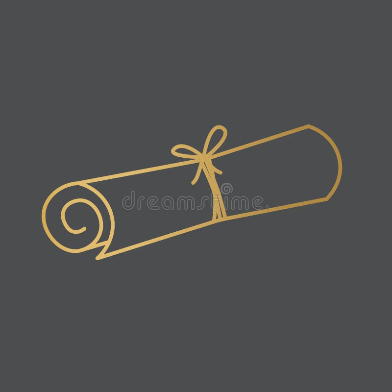 Golden Academic Diploma Icon Stock Vector - Illustration of education ...