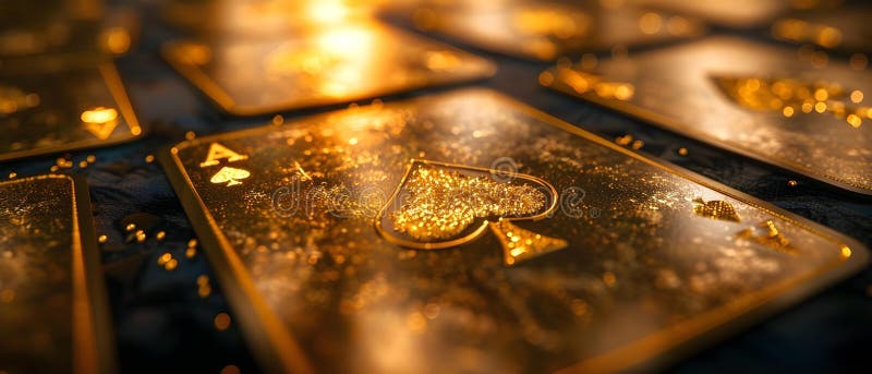 Golden Ace Cards Array - Minimalist Luxury Design. Concept Luxury ...