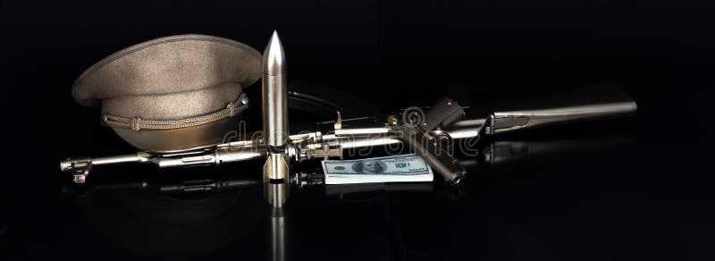 Golden AK-47 assault rifle stock photo. Image of russia - 296281944