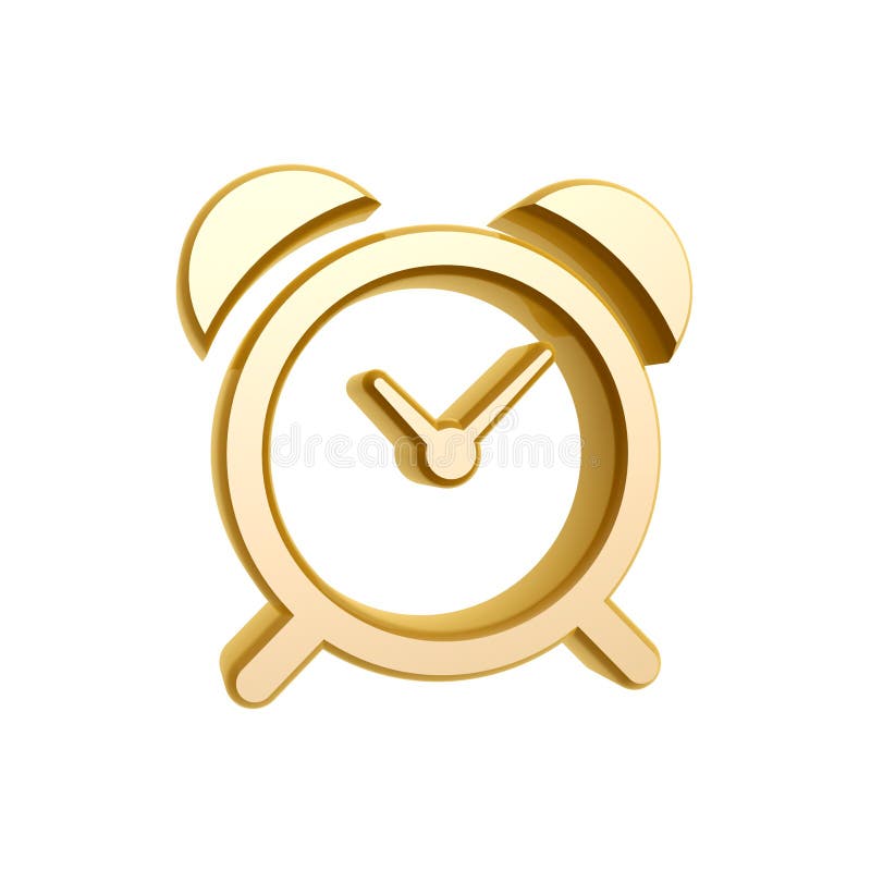 Golden alarm clock stock illustration. Illustration of gold - 29867020