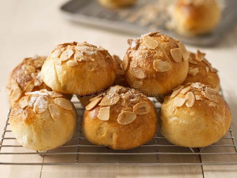 Golden almond buns stock photo. Image of golden, roll - 31289714