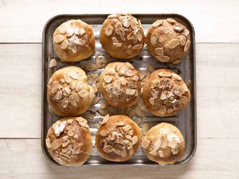 Golden almond buns stock photo. Image of baked, color - 31289660