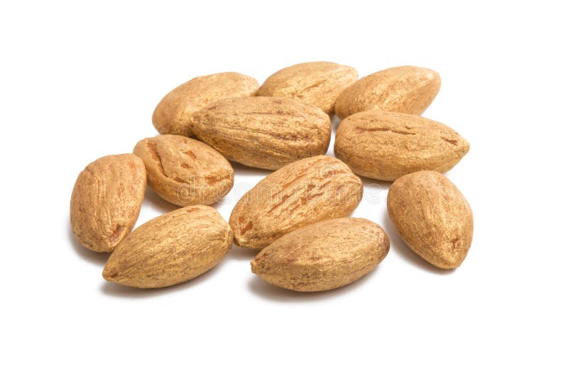 Golden Almonds On White Background Stock Image Image Of Fond