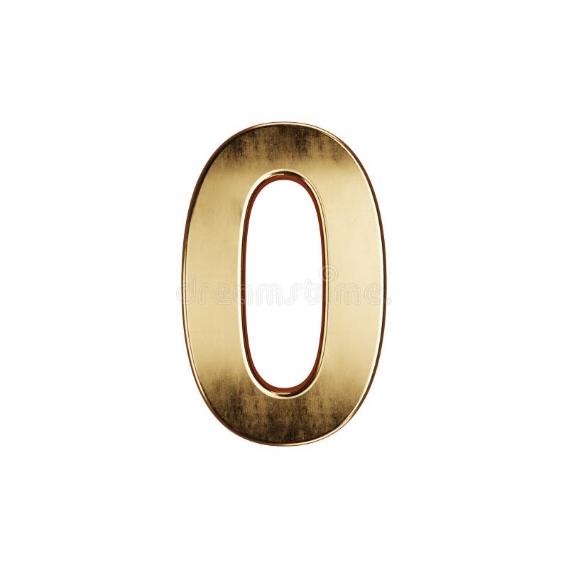 Golden font. Number zero stock illustration. Illustration of arithmetic ...