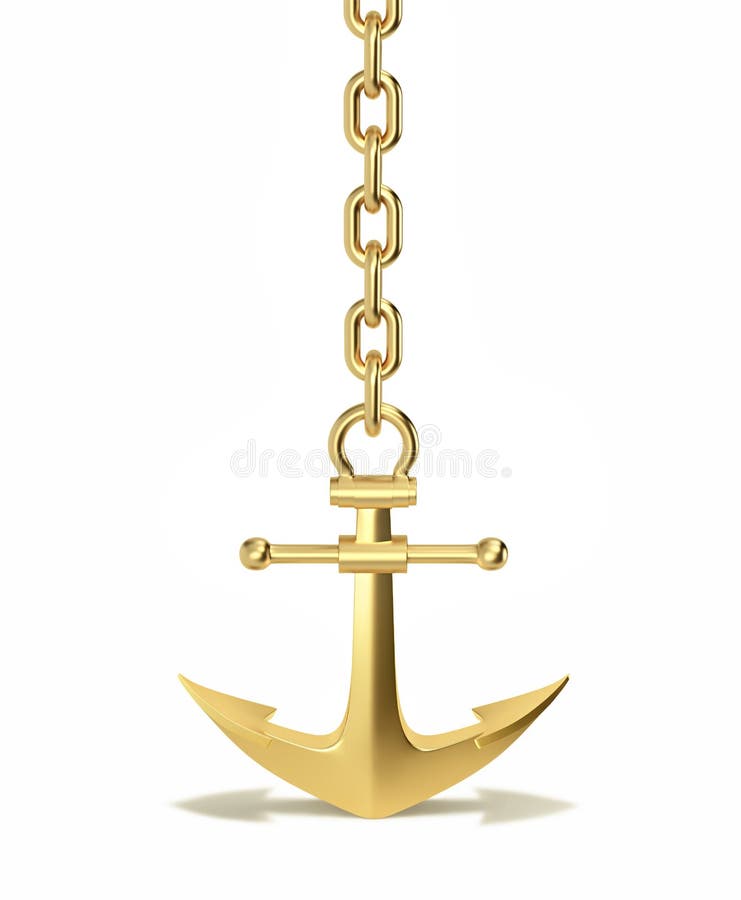 Anchor with Shadow from the Ship To the Pier. Vector Object Isolated on ...