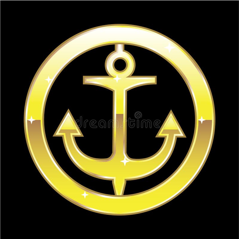 Golden Anchor stock illustration. Illustration of rope - 11023829