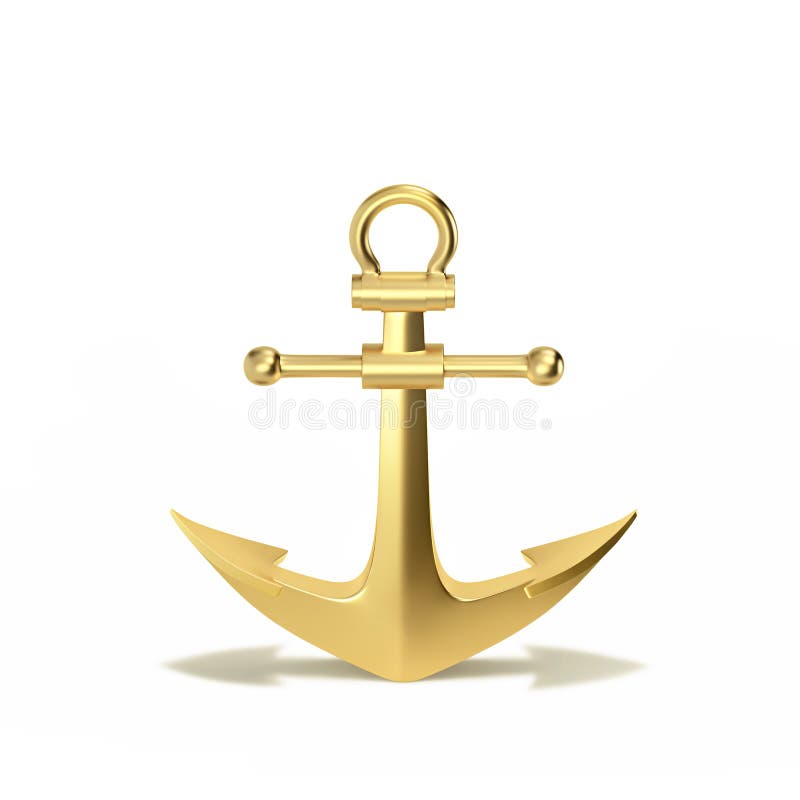 Anchor with Shadow from the Ship To the Pier. Vector Object Isolated on ...