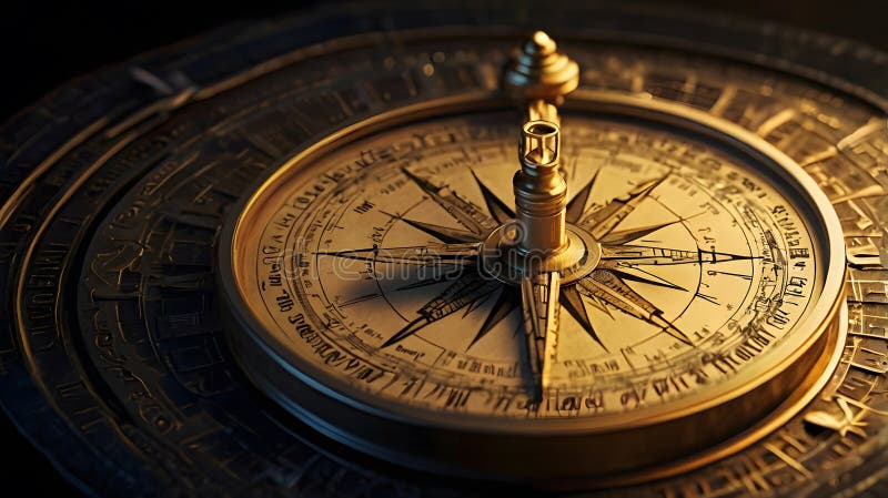 Golden Ancient Compass, AI-generated Stock Illustration - Illustration ...