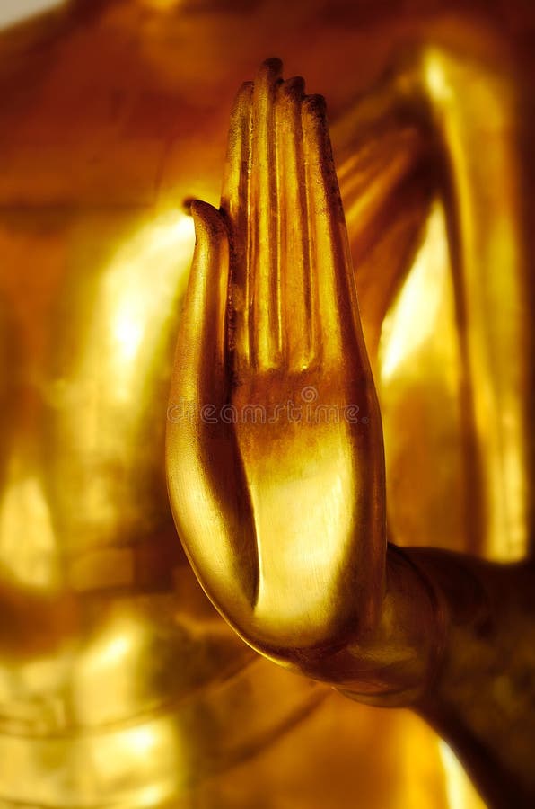 Golden Ancient Hand Sculpture Stock Image - Image of faith, expression ...