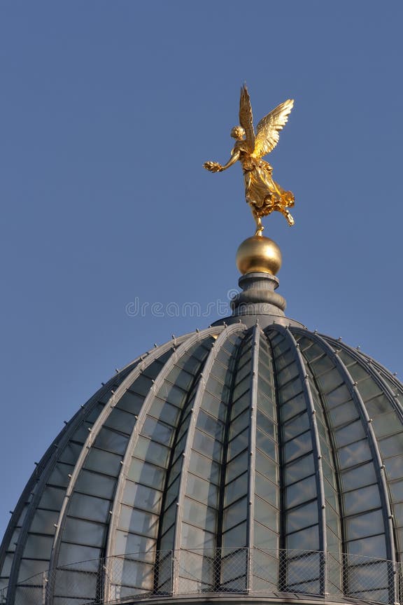 Golden Angel in Dresden, Germany Stock Image - Image of national ...
