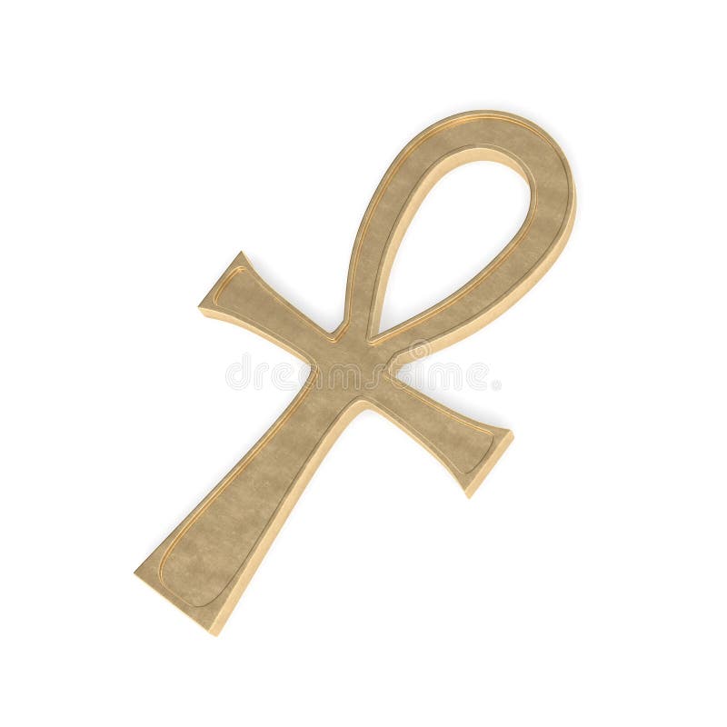 Golden Ankh Symbol on Black Background Stock Illustration ...