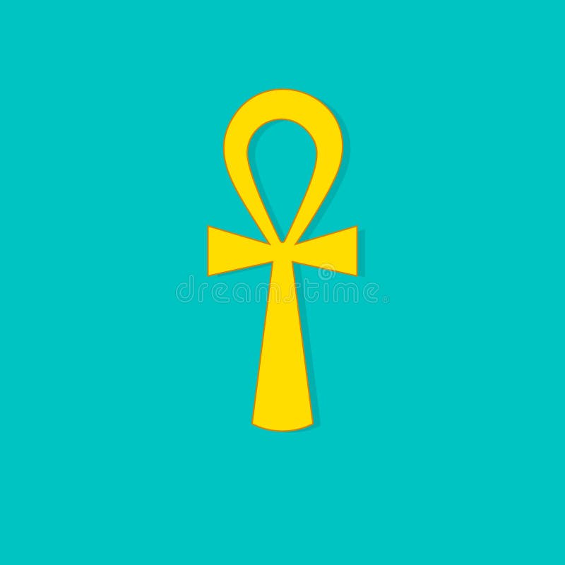 The Ankh Egyptian Cross. Vector Illustration. Antique Gold Ankh Egyptian Religious Symbol. the ...