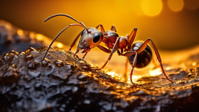 Golden Ant Basking in Warm Sunlight - Stunning Uhd Photography Stock ...