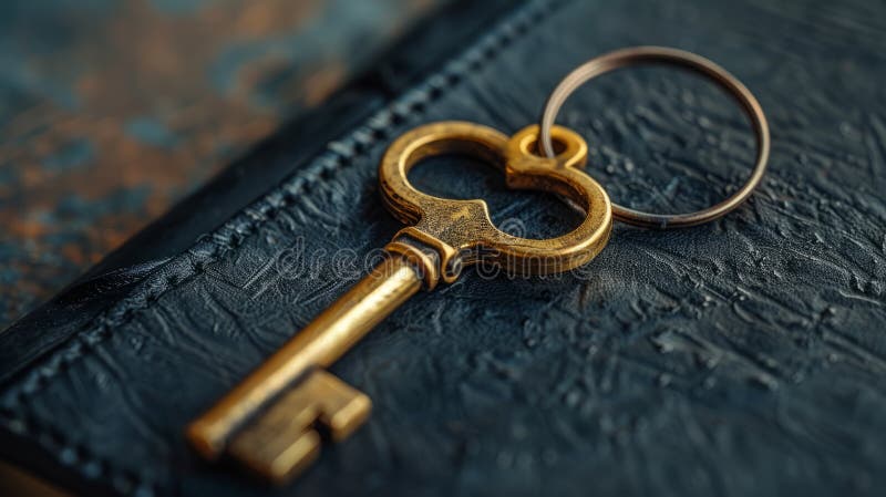 Golden Antique Key Textured Black Surface Stock Photos - Free & Royalty ...