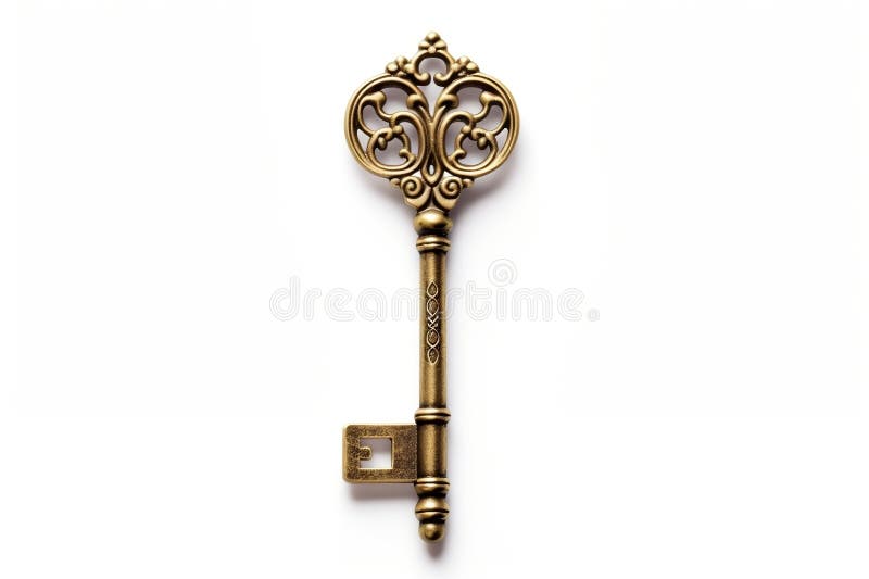Golden Antique Skeleton Key on Transparent Background, AI Stock ...