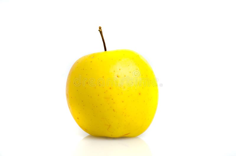 Golden Apple Close-up Isolated on White Background Stock Photo - Image ...